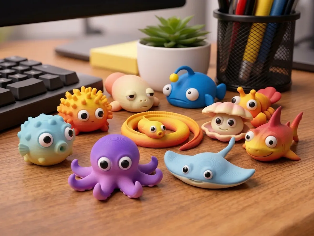 Super Cute Ocean Animal Desk Toys | 15 Designs - Free 3D Print Model ...