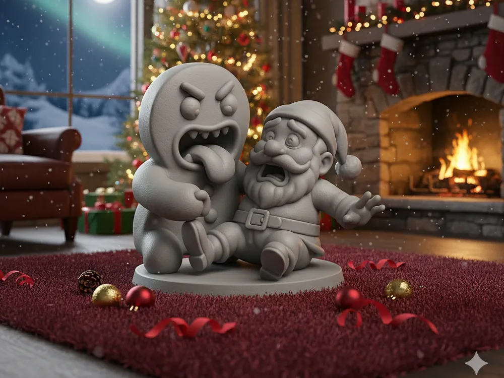 The Gingerbread Cookie Attacking Santa Claus - Free 3D Print Model ...