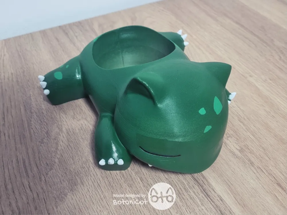 Sleeping Ivysaur Planter by BotaniCat - MakerWorld