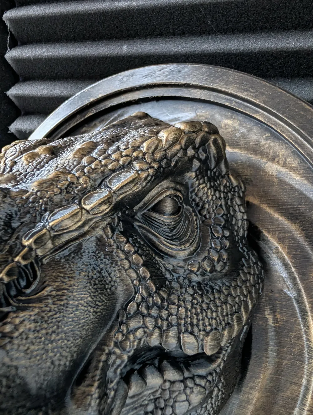 T-Rex Dinosaur Head Wall Relief - Prehistoric Art - Free 3D Print Model ...