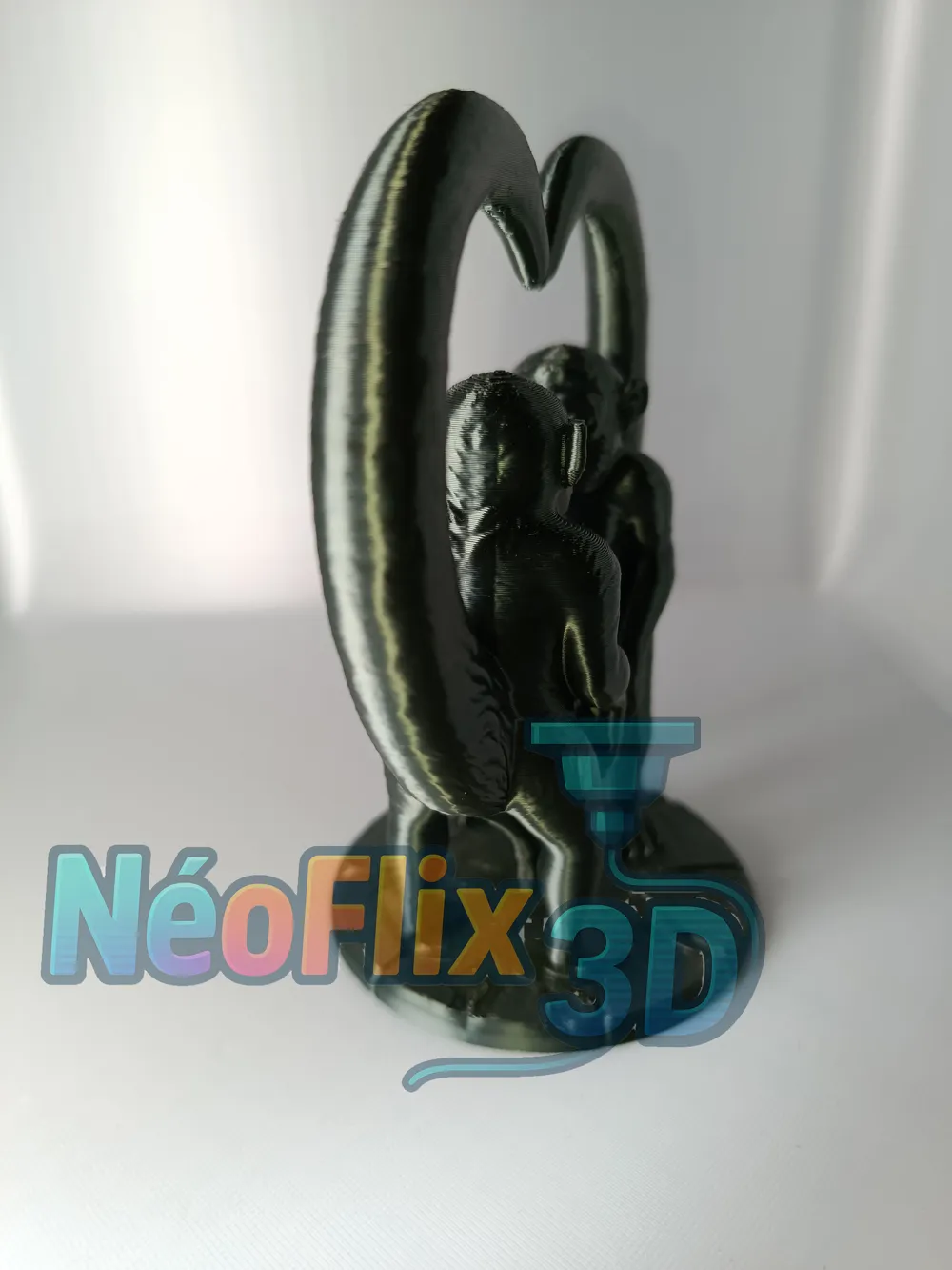 Loving Monkeys – 3D Heart Sculpture - Free 3D Print Model - MakerWorld