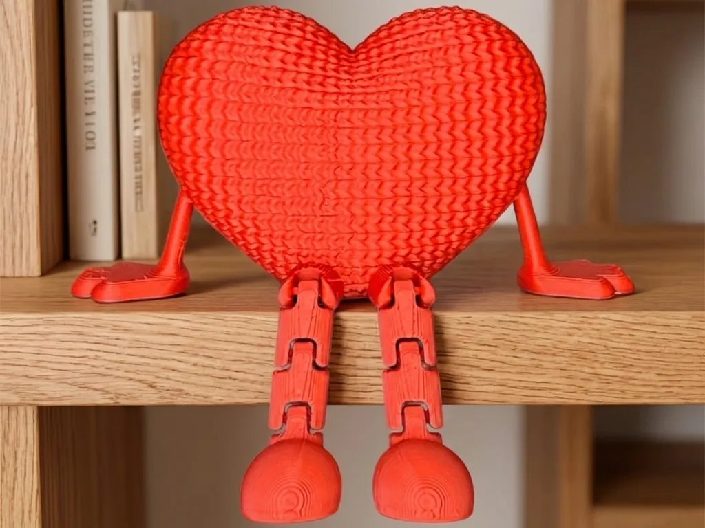 Knitted mr heart - Free 3D Print Model - MakerWorld