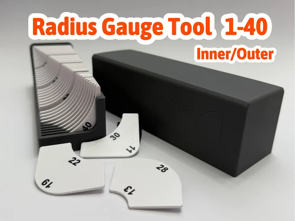 Radius Gauge / Measuring Tool R1-R40 Inner / Outer by 3D-Vizja MakerWorld: Download Free 3D Models