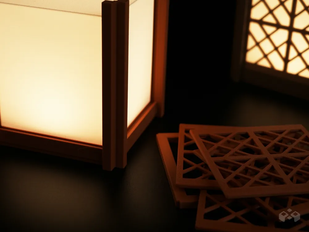 Shoji Lantern with Kumiko Pattern - Free 3D Print Model - MakerWorld