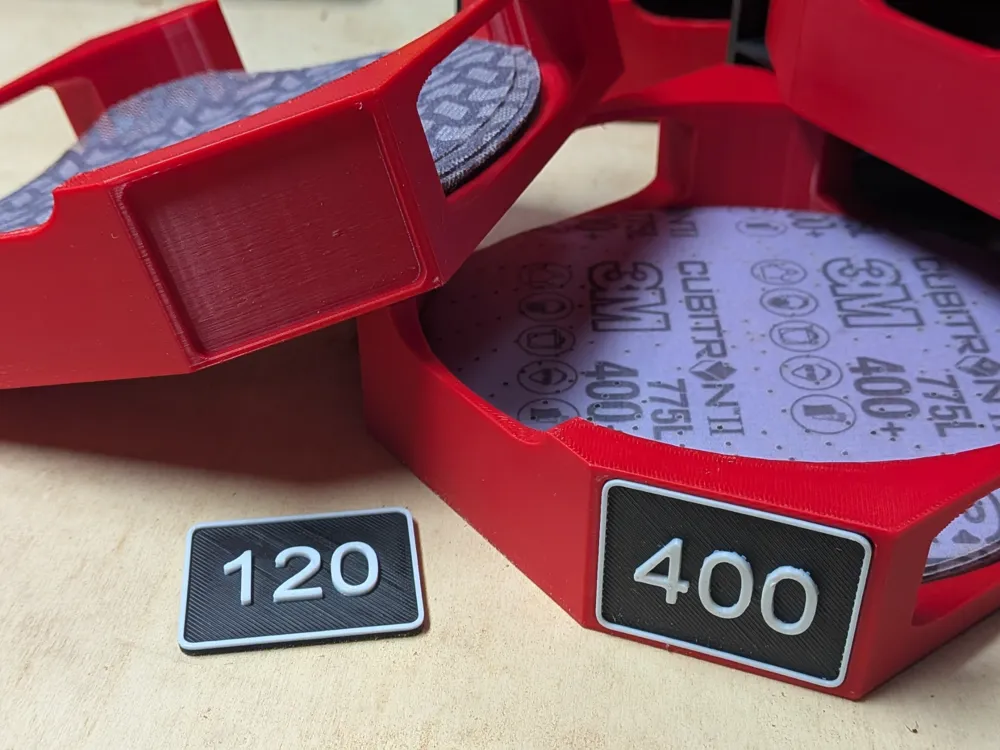 6 Inch/150mm Sandpaper Disc Holder w/ Grit Plates - Free 3D Print Model ...