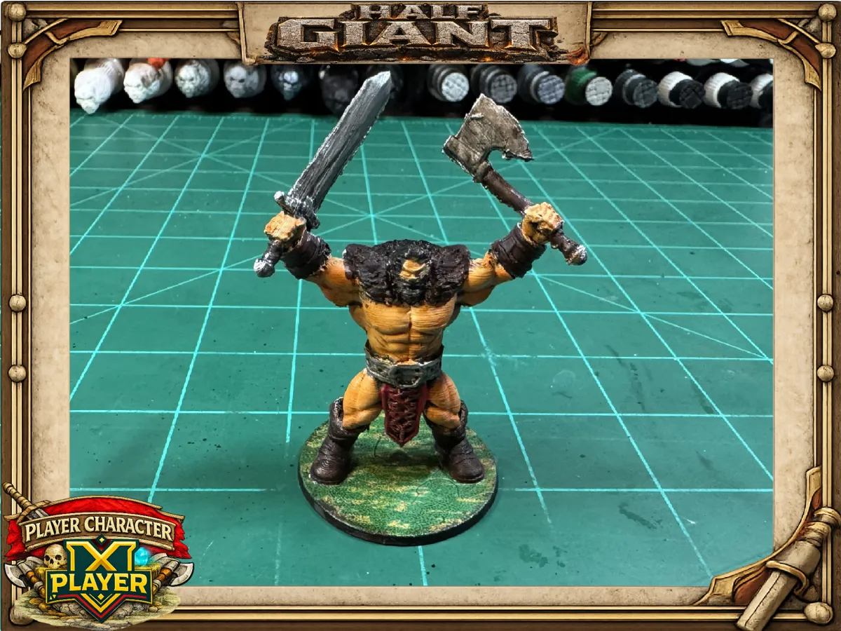 Half-Giant Barbarian Player Char: DnD D&D PF Mini - Free 3D Print Model ...