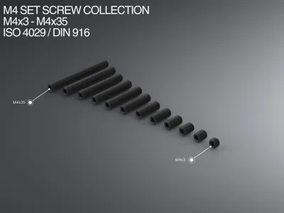 M20 Set Screw Collection x16-x90 ISO 4029/DIN 916 by Tycho Design ...
