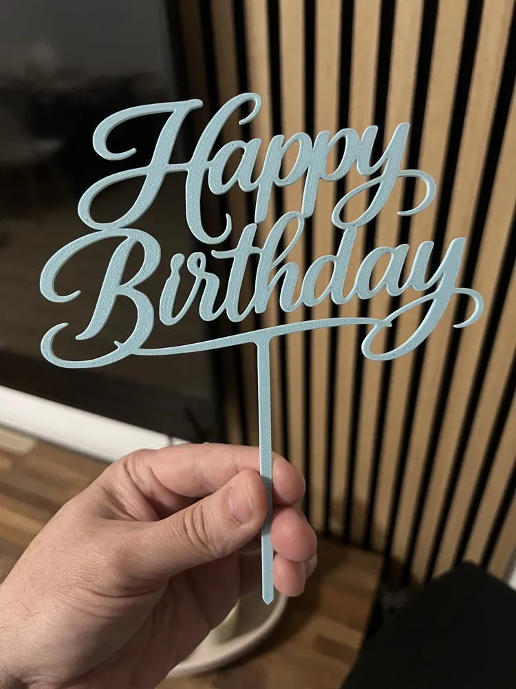 Happy Birthday Cake Topper - Free 3D Print Model - MakerWorld