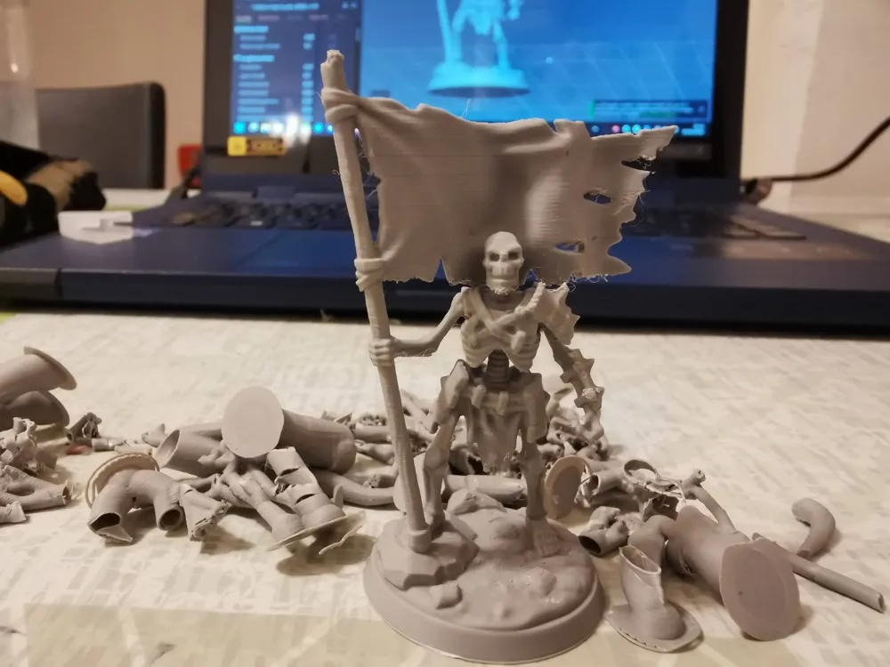 The Bone Banner - Undead Standard Bearer - Free 3D Print Model - MakerWorld