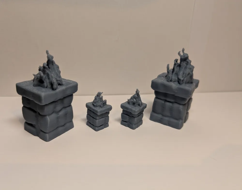 Pillars with flame - DND scatter terrain by Together 3D - MakerWorld