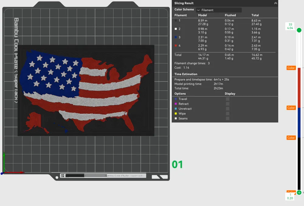 Estados Unidos da América - Bandeira Hueforge - Modelo gratuito para ...