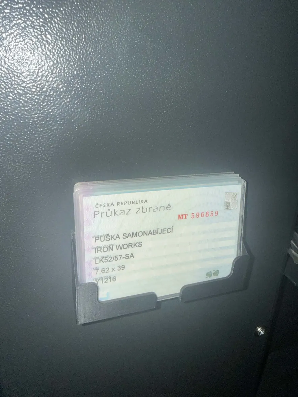 Magnetic holder to safe for Gun registration card by Stanislav ...