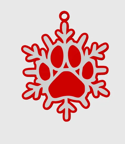 Paw Snowflake Ornament by Websters Creations - MakerWorld