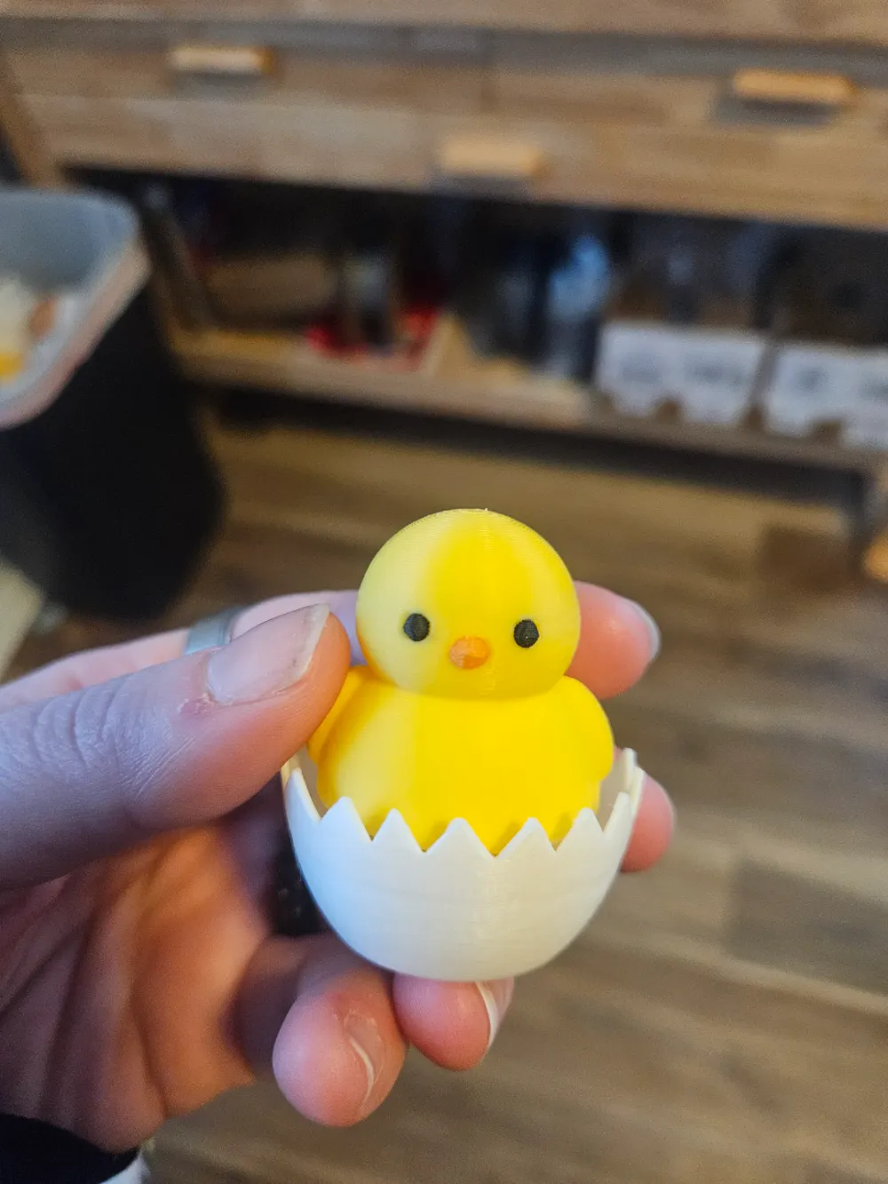 chick clicker in shell by Delightful Dangly Bits - MakerWorld