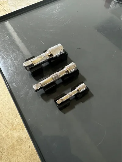 1/4 Socket Organizer Gridfinity Holder with Extensions and 3/8 Socket Adapter by jfalk54 ...