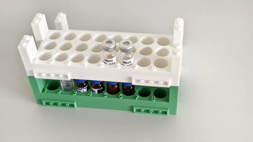 connectable glass vial rack (HPLC vial) - Free 3D Print Model - MakerWorld