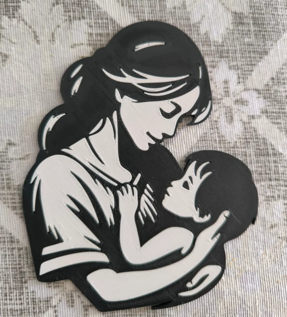 MOTHER AND SON MAGNET DECORATION ART 2D by FV Racing - MakerWorld