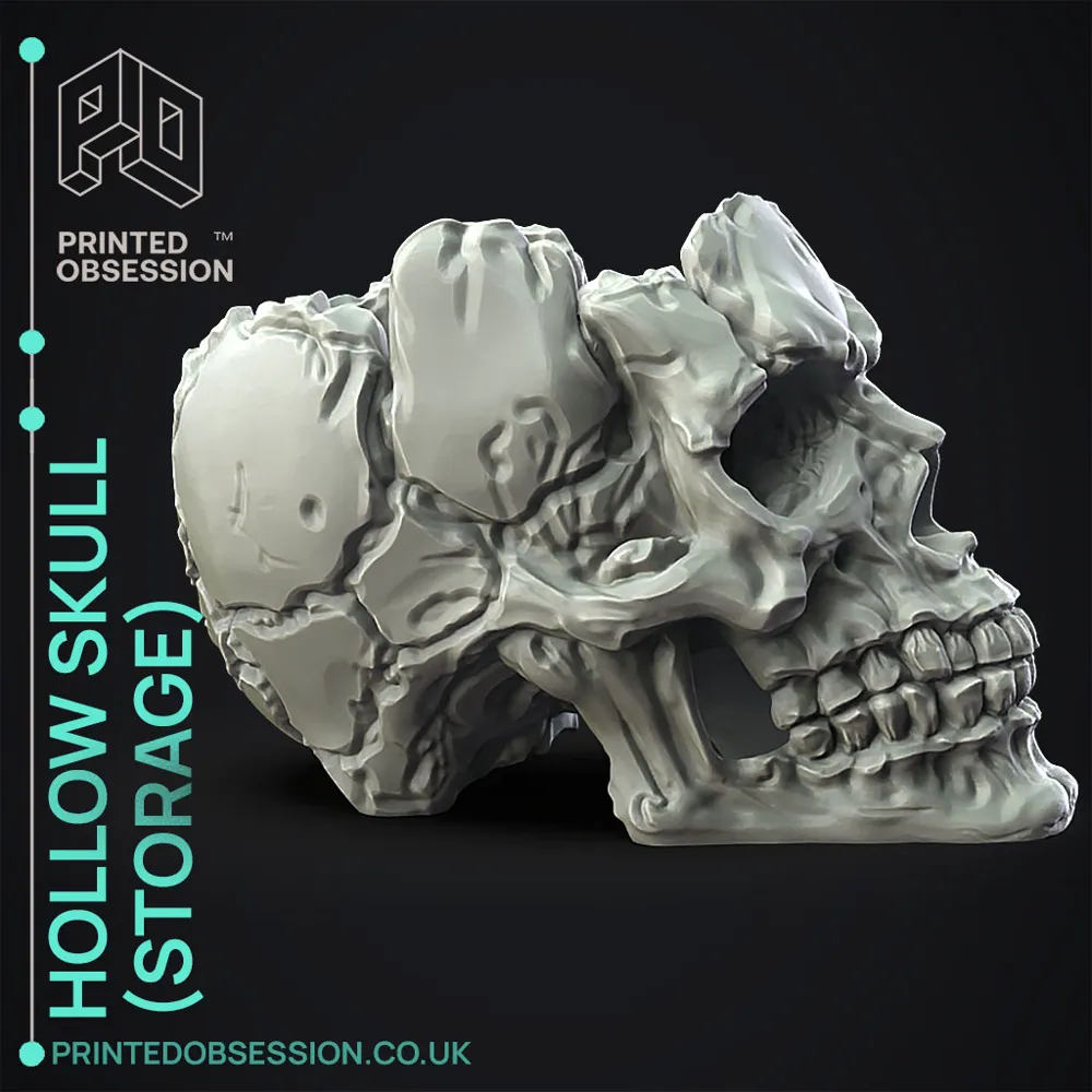 Hollow Skull - Pencil Holder - Décor by Printed Obsession MakerWorld ...