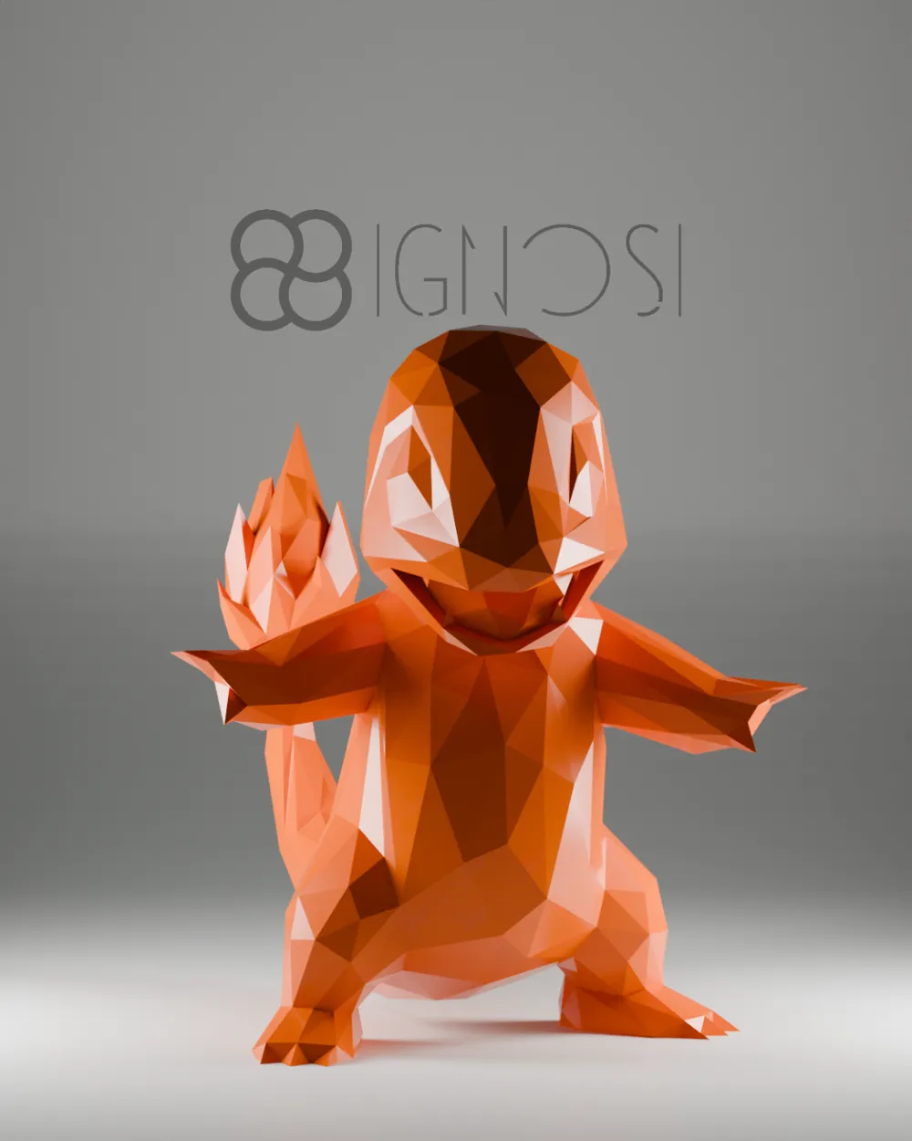 (#4) Charmander Low Poly - Free 3D Print Model - MakerWorld