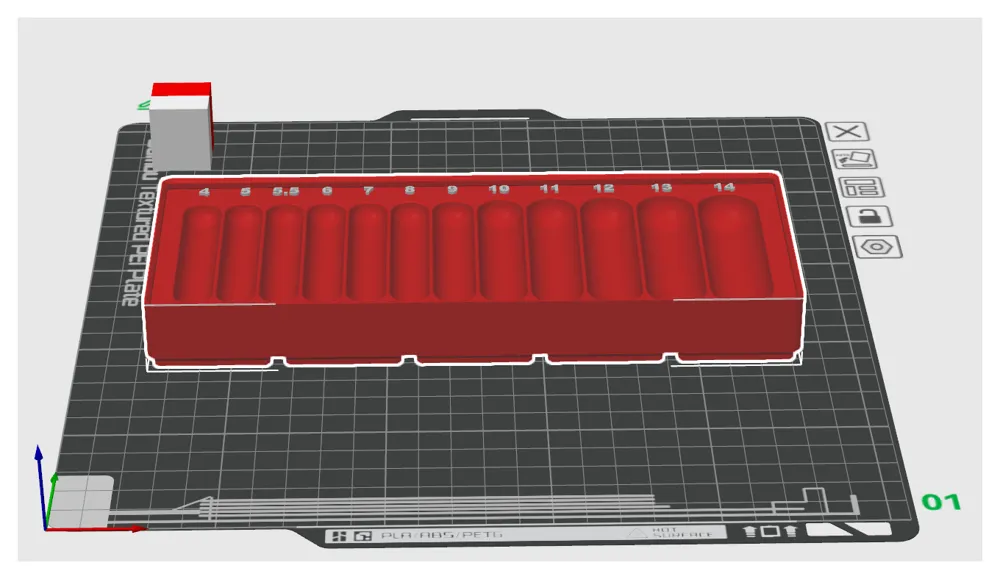 Gridfinity 1/4 Drive Deep Socket Lay Down Storage by Joejunior253 ...