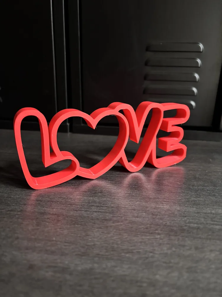 Love sign minimalist Valentines - Free 3D Print Model - MakerWorld