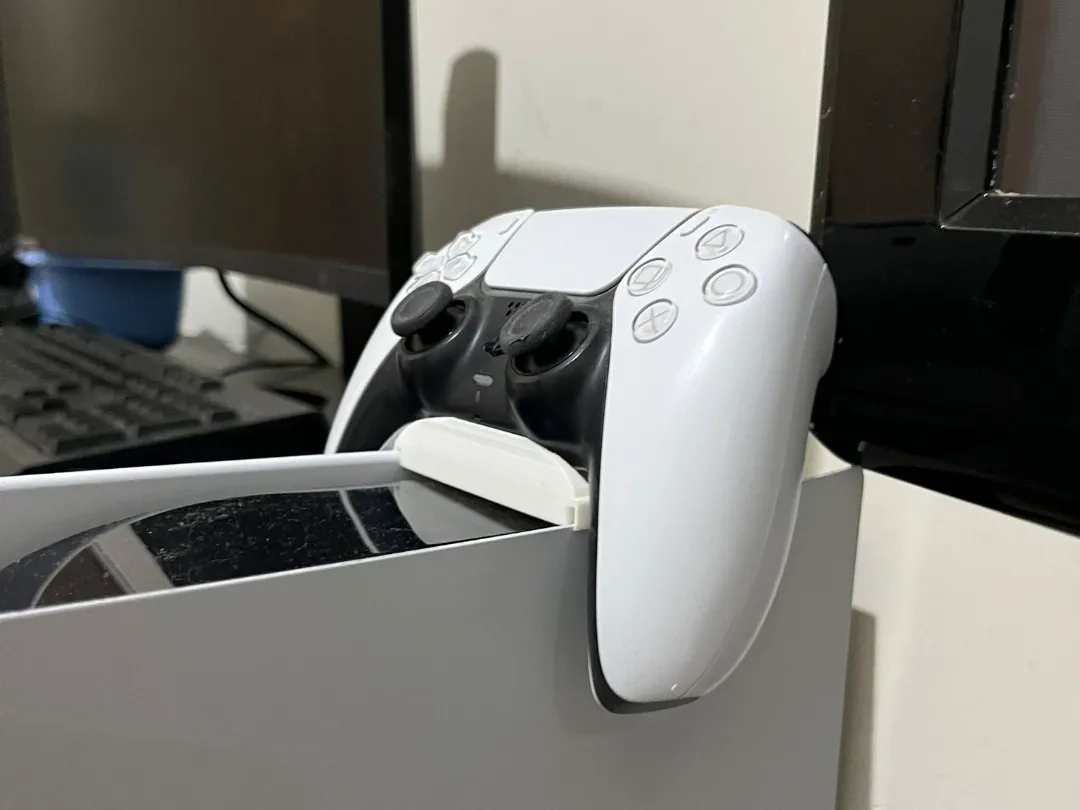 ps5 controller stand on the ps5! - Free 3D Print Model - MakerWorld
