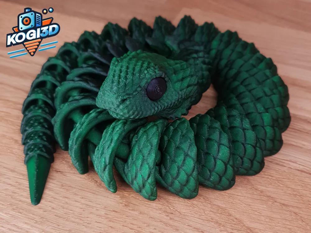 Articulated Snake – Flexy Print-in-Place 3D Model - Free 3D Print Model ...