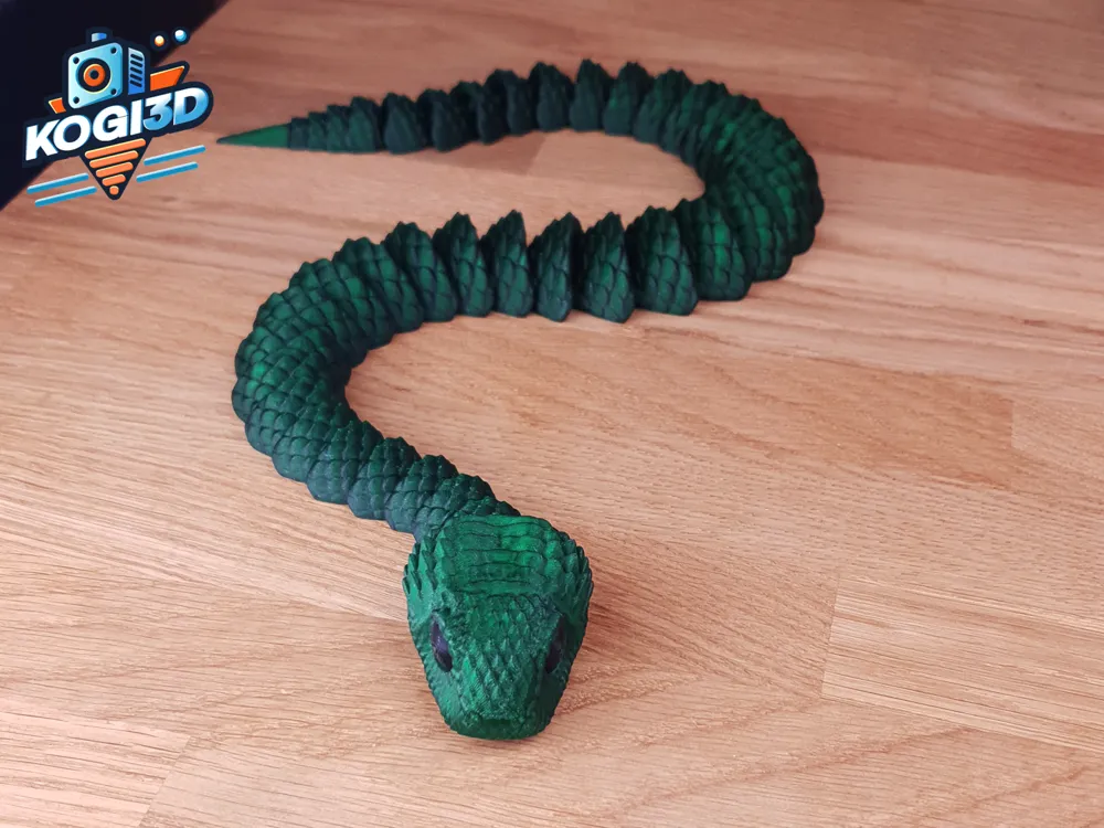 Articulated Snake – Flexy Print-in-Place 3D Model - Free 3D Print Model ...