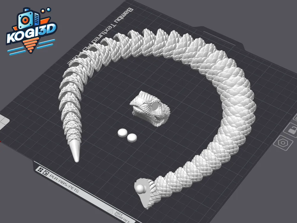 Articulated Snake – Flexy Print-in-Place 3D Model - Free 3D Print Model ...