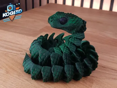 Articulated Snake – Flexy Print-in-Place 3D Model - Free 3D Print Model ...