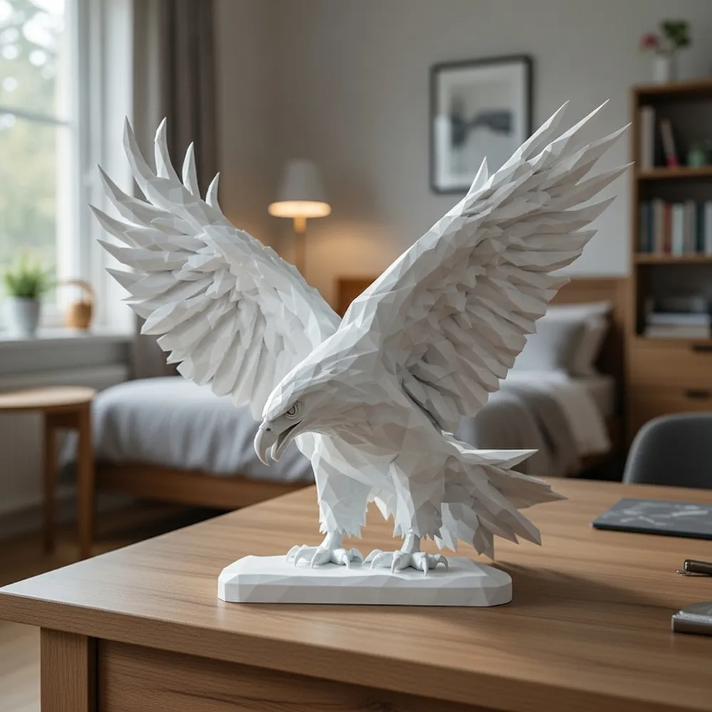 Ultra Low Poly Geometric Eagle Sculpture v2 - Free 3D Print Model ...
