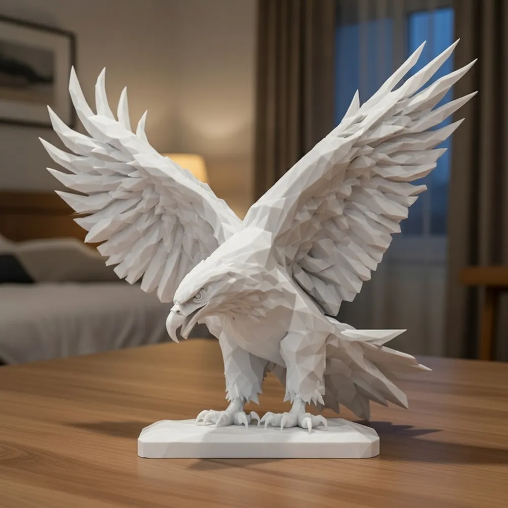 Ultra Low Poly Geometric Eagle Sculpture v2 - Free 3D Print Model ...