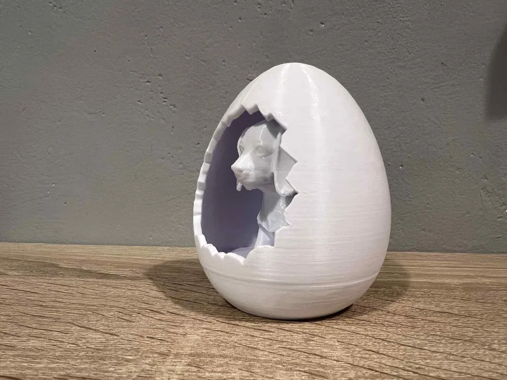 Happy Easter Egg with Dachshund, Sausage Dog - Free 3D Print Model ...