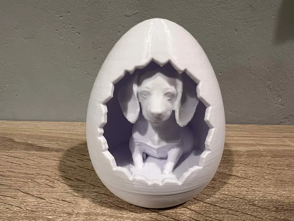 Happy Easter Egg with Dachshund, Sausage Dog - Free 3D Print Model ...