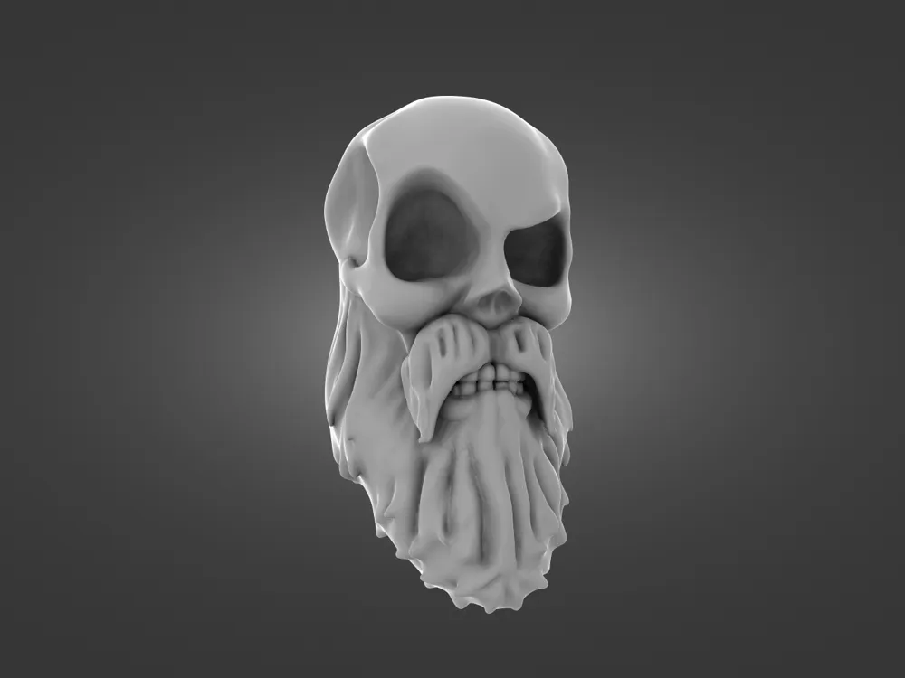 Old man skull with beard - Free 3D Print Model - MakerWorld