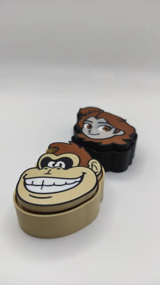 Donkey kong and kid Pauline Fidget Clickers - Free 3D Print Model ...