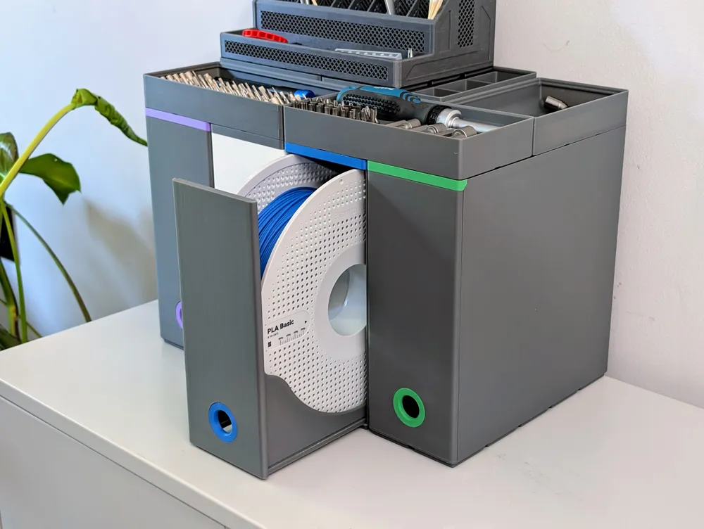 Gridfinity Bambu Lab Spulenaufbewahrungssystem von MOSS 3DMakerWorld ...