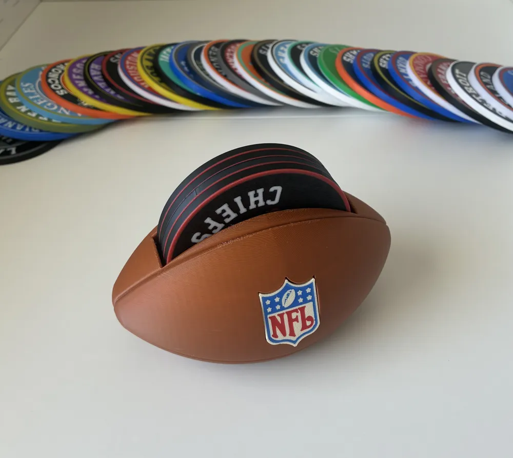 Small NFL Football Coaster Stand - Free 3D Print Model - MakerWorld