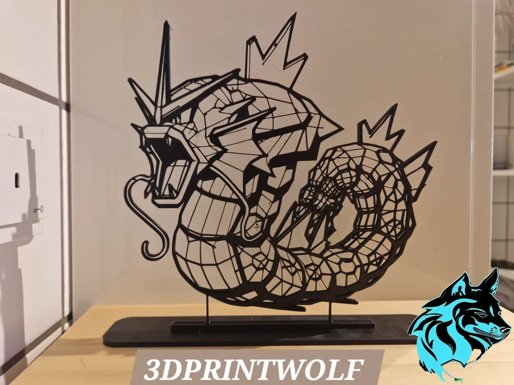 Low Poly Geometric Gyarados The Artistic Leviathan by 3DPrintWolf - MakerWorld