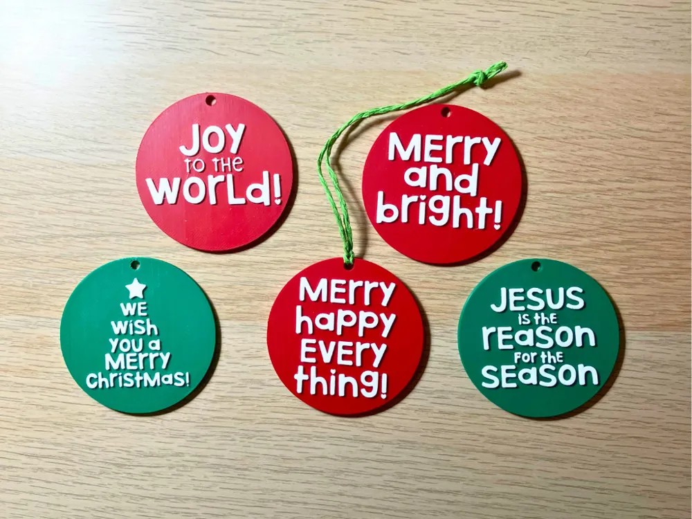 Christmas Gift Tag Set | “Merry Happy Everything” - Free 3D Print Model ...