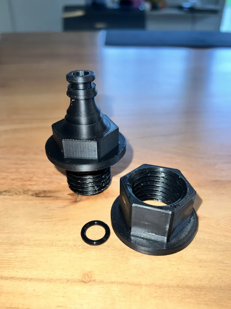 D30 Water barrel connection Gardena + Profi-System - Free 3D Print ...