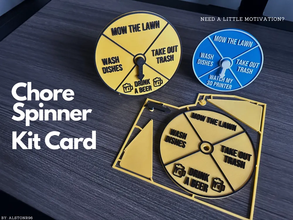Chore Wheel Spinner Kit Card - Drink A Beer - Free 3D Print Model ...