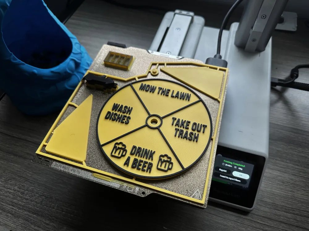 Chore Wheel Spinner Kit Card - Drink A Beer - Free 3D Print Model ...