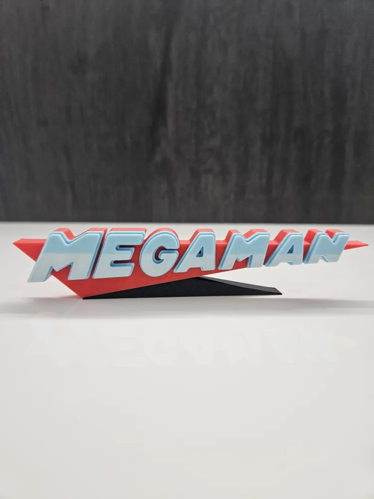 Megaman Logo with Optional Stand by DimensionX3D MakerWorld: Download ...
