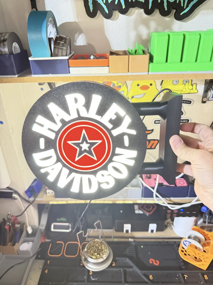 Harley Davidson double-sided pub sign by zerocool MakerWorld: Download ...