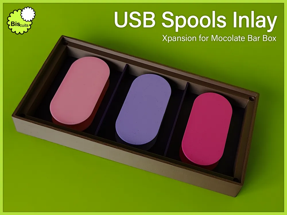 USB Cable Spool Xpansion for Mocolate Bar Box by Biscuits MakerWorld ...