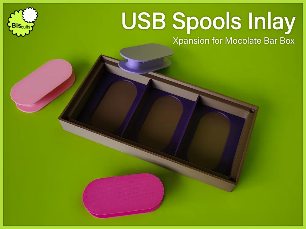USB Cable Spool Xpansion for Mocolate Bar Box by Biscuits MakerWorld ...