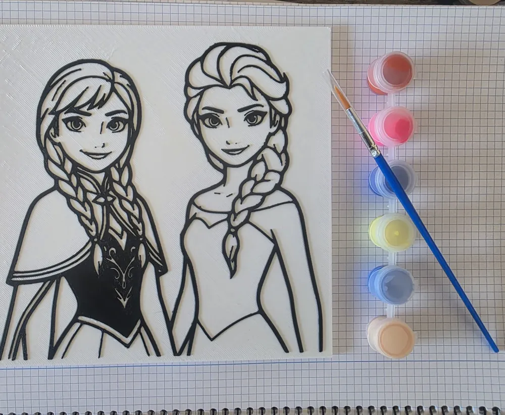 Frozen Coloring Sheet - Free 3D Print Model - MakerWorld