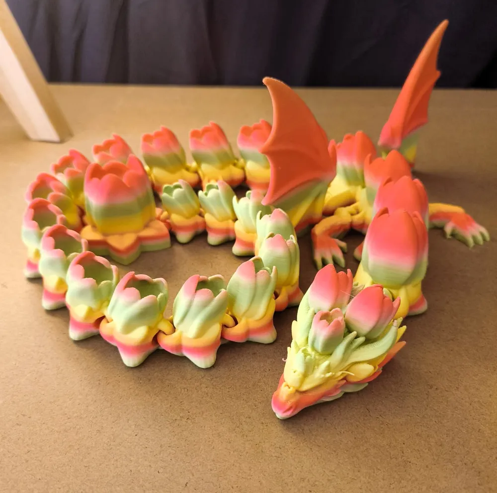 Articulated flexi dragon Tulips by PAB3D MakerWorld: Download Free 3D ...