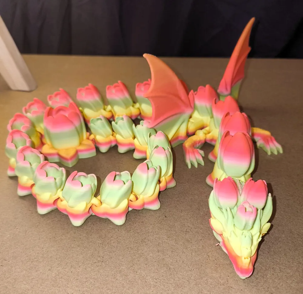 Articulated flexi dragon Tulips by PAB3D MakerWorld: Download Free 3D ...